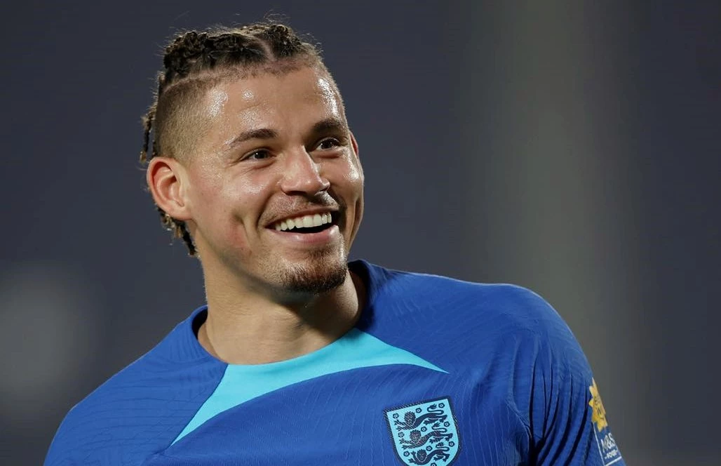 Luke Ayling sends a message to Kalvin Phillips following his first ...