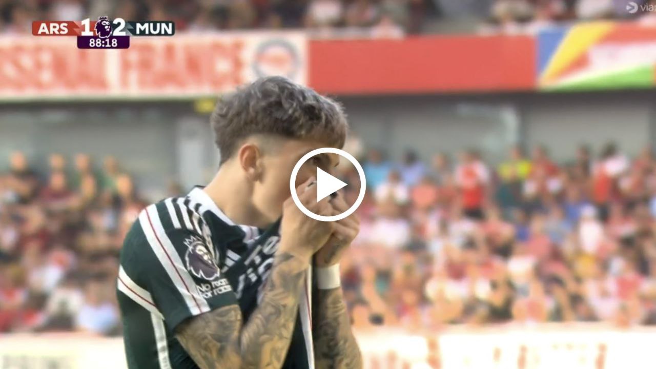 RULED OFFSIDE: Alejandro Garnacho puts Manchester United ahead